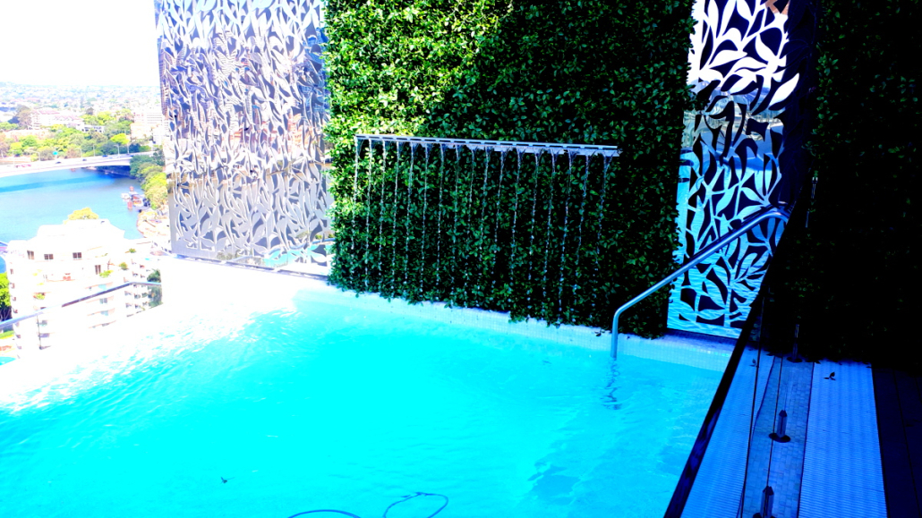 Emporium Hotel Pool Segmented Sheer Descent | Focal Point Water Features