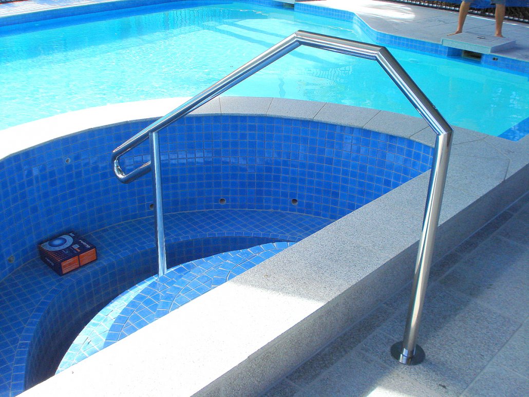 Stainless Steel Hand Rails Pool | Focal Point Water Features
