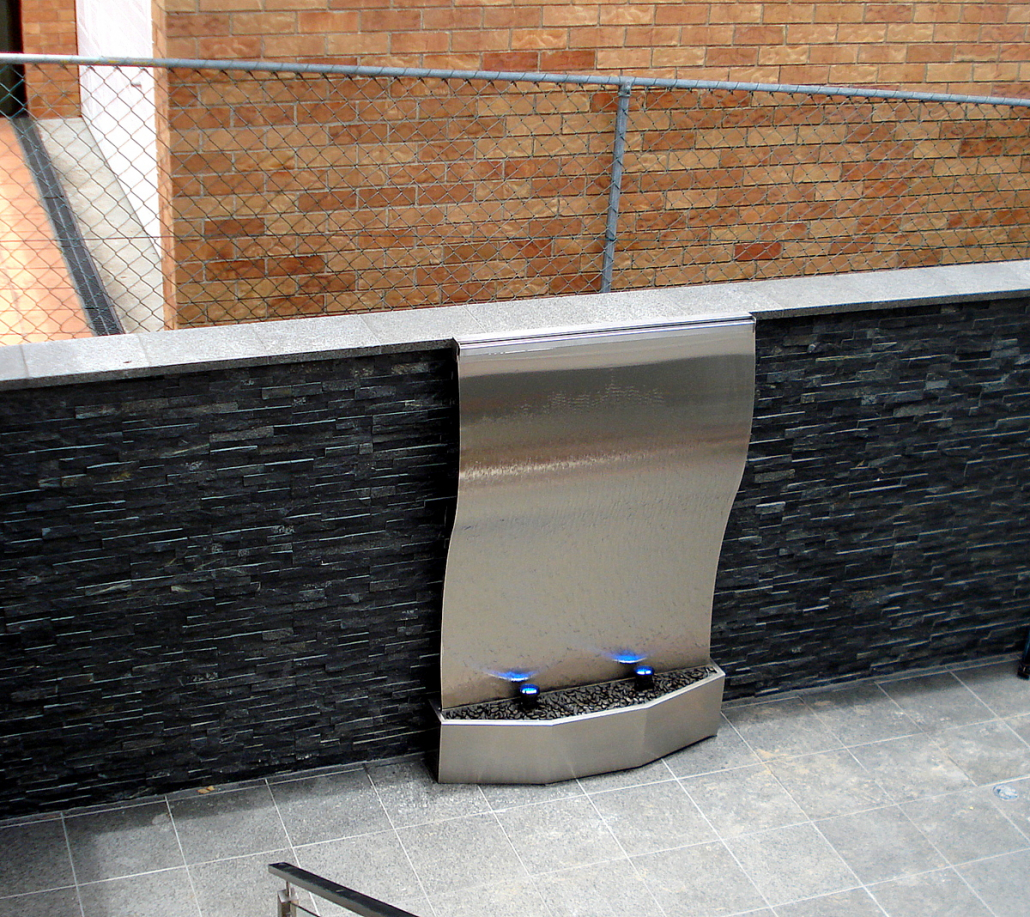 Frameless Stainless Steel Wave Medium | Focal Point Water Features